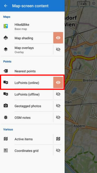 The new Locus Map uses information from Wikipedia on the map