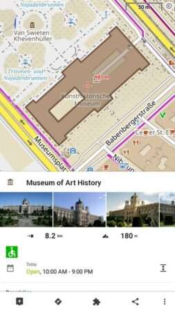 The new Locus Map uses information from Wikipedia on the map