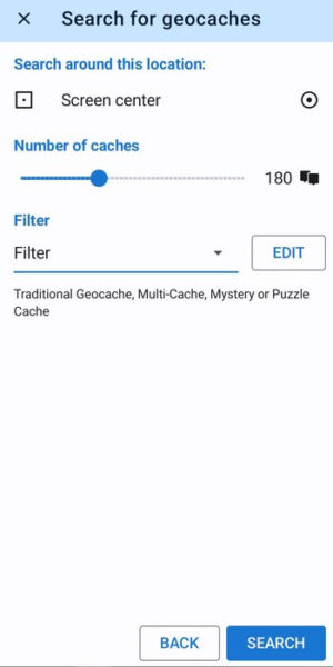 New Locus Map as a full-featured geocache search tool